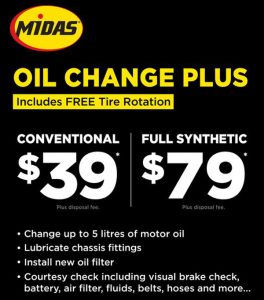 Midas Oil Change Prices 2025 – Cost for Full Synthetic, Blend, High ...